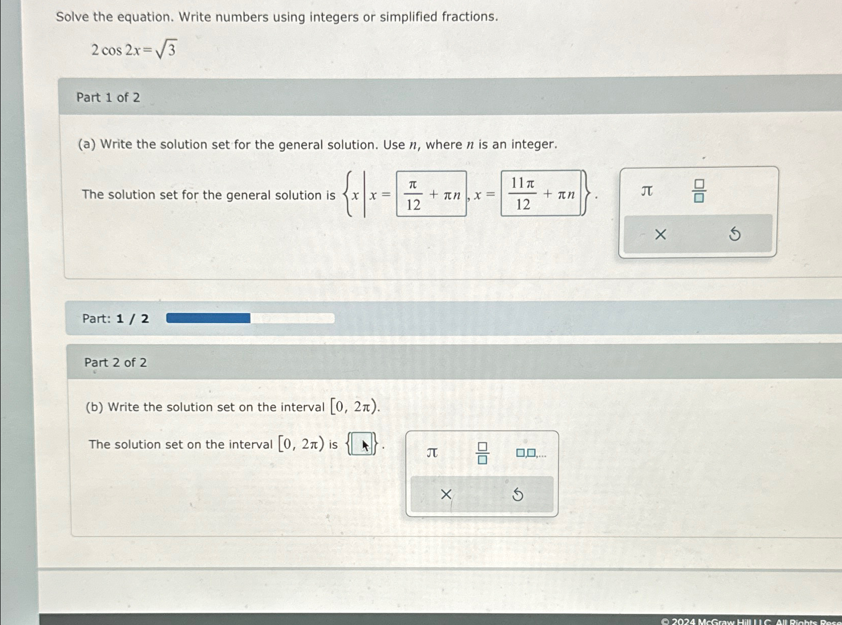 Solved Solve the equation. Write numbers using integers or | Chegg.com
