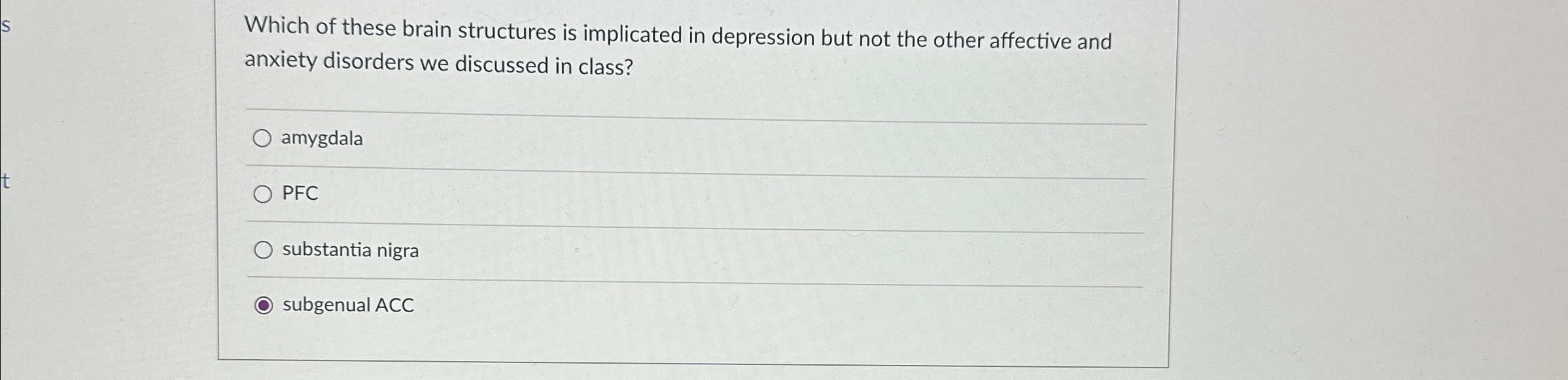 Solved Which of these brain structures is implicated in | Chegg.com