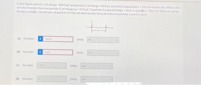 Solved In the figure particle 1 of charge −100.0μC and | Chegg.com