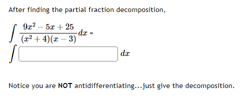 Solved After finding the partial fraction | Chegg.com