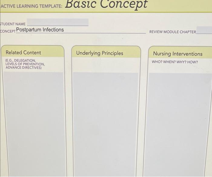 Solved ACTIVE LEARNING TEMPLATE: Basic Concept STUDENT NAME | Chegg.com