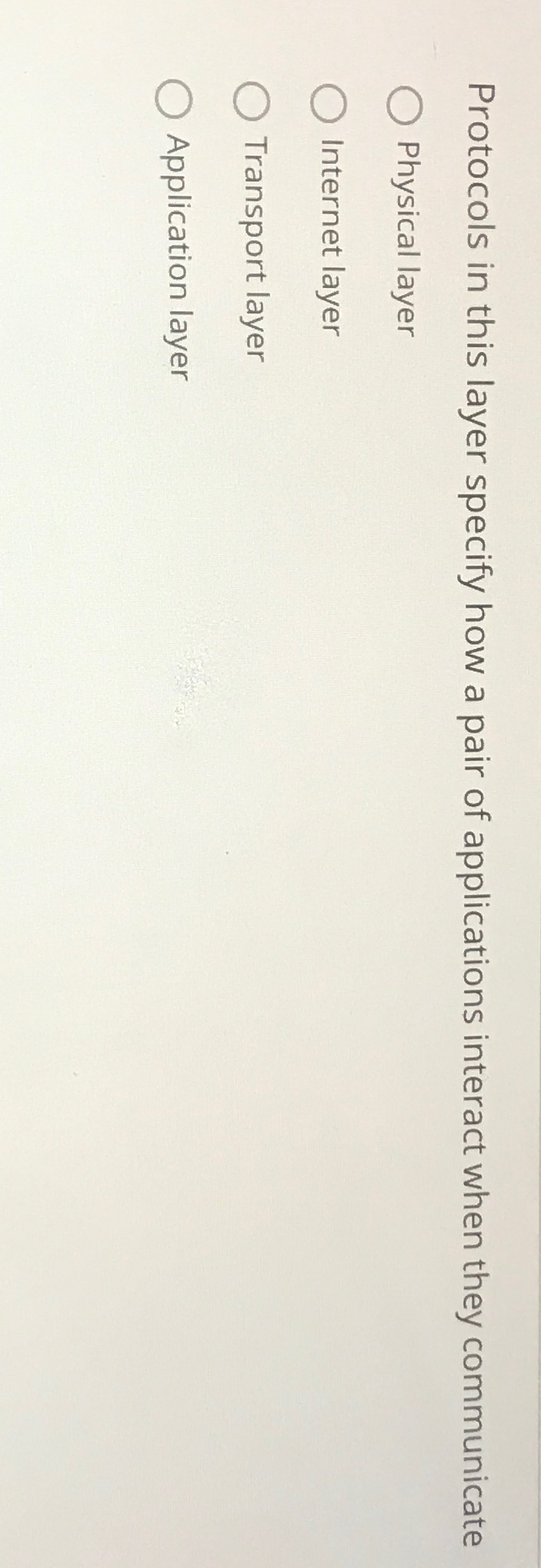 Protocols in this layer specify how a pair of | Chegg.com