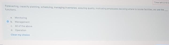 Solved Forecasting, capacity planning, scheduling, managing | Chegg.com