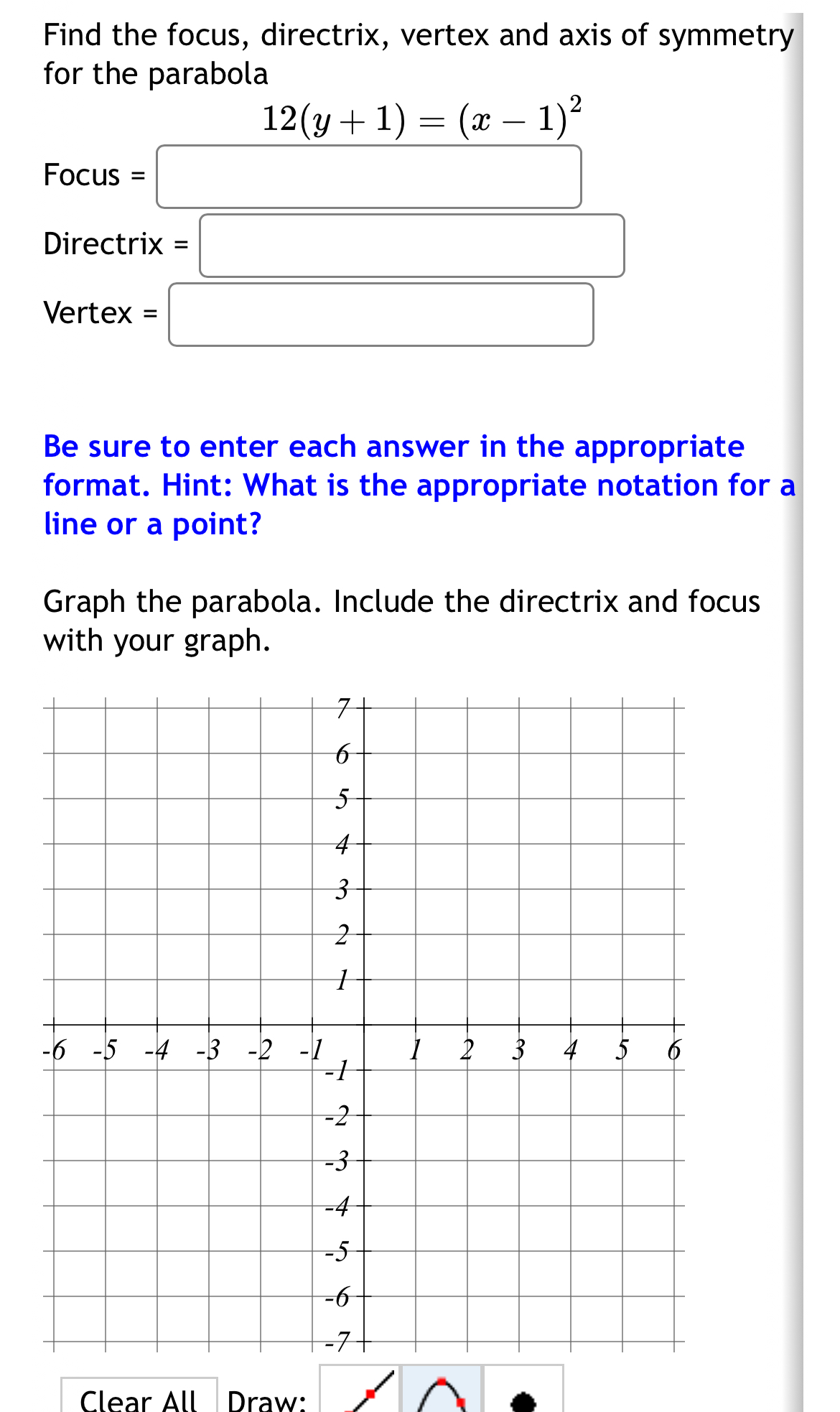 Solved Find the focus, directrix, vertex and axis of | Chegg.com