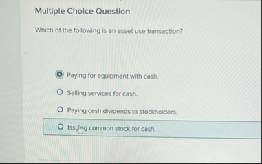 Solved Multiple Choice QuestionWhich of the following is an | Chegg.com