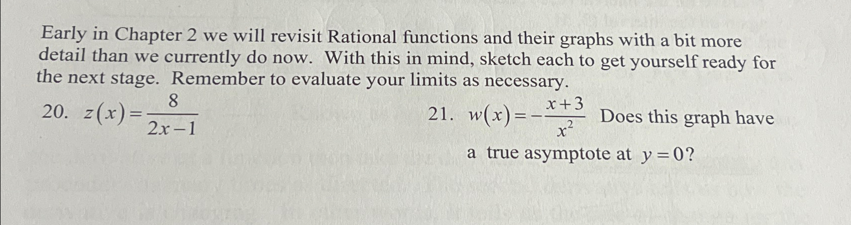 Solved Early in Chapter 2 ﻿we will revisit Rational | Chegg.com
