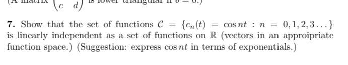 Solved 7. Show that the set of functions | Chegg.com