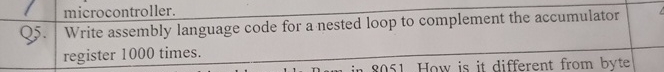 Solved Write assembly language code in 8051 ﻿microcontroller | Chegg.com