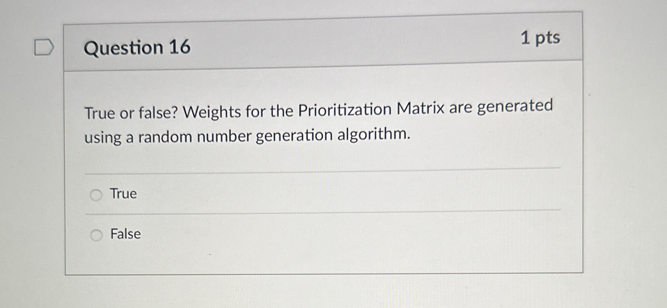 Solved Question 161 ﻿ptsTrue or false? Weights for the | Chegg.com