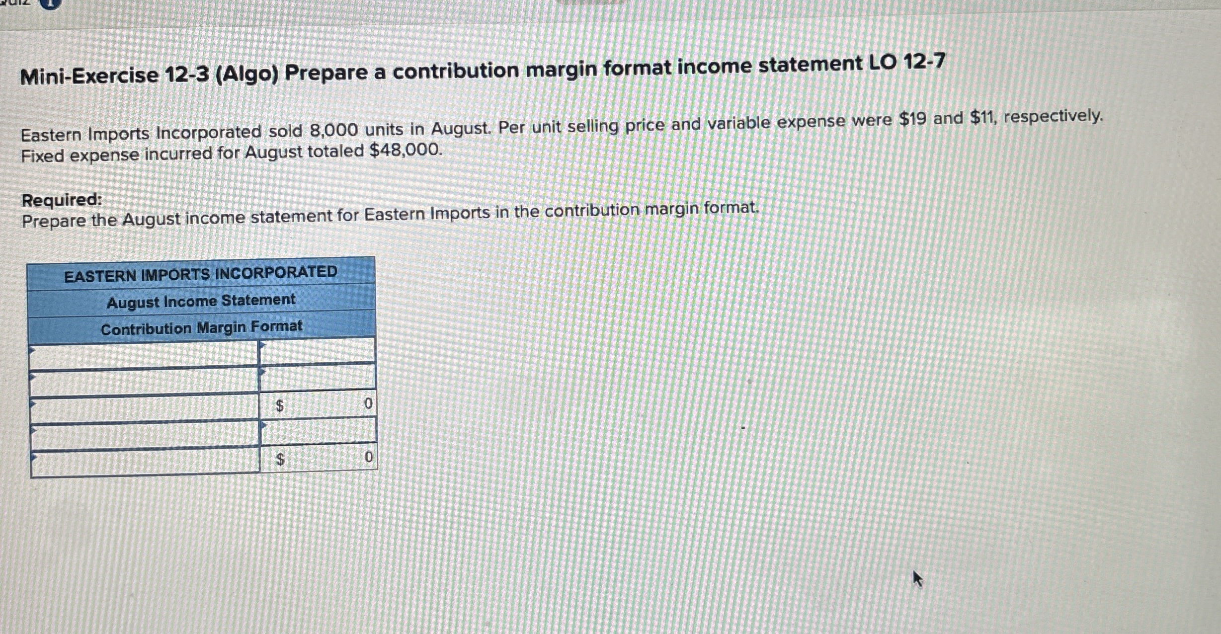 Solved Mini-Exercise 12-3 (Algo) ﻿Prepare a contribution | Chegg.com