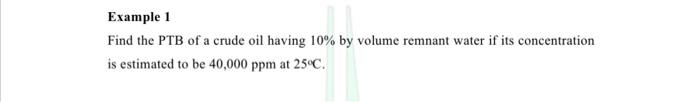 Solved Find the PTB of a crude oil having 10% by volume | Chegg.com