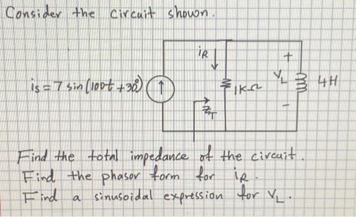 Solved Consider the circuit shown. Find the total impedance | Chegg.com