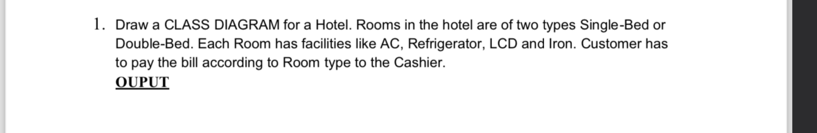 Solved Draw a CLASS DIAGRAM for a Hotel. Rooms in the hotel | Chegg.com