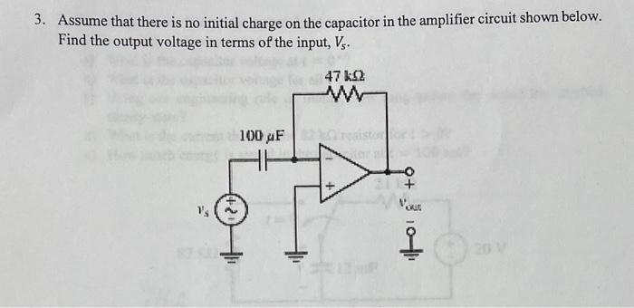 Solved 3. Assume that there is no initial charge on the | Chegg.com