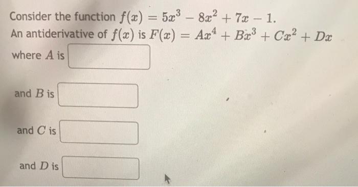 Solved Consider the function f(x)=5x3−8x2+7x−1. An | Chegg.com