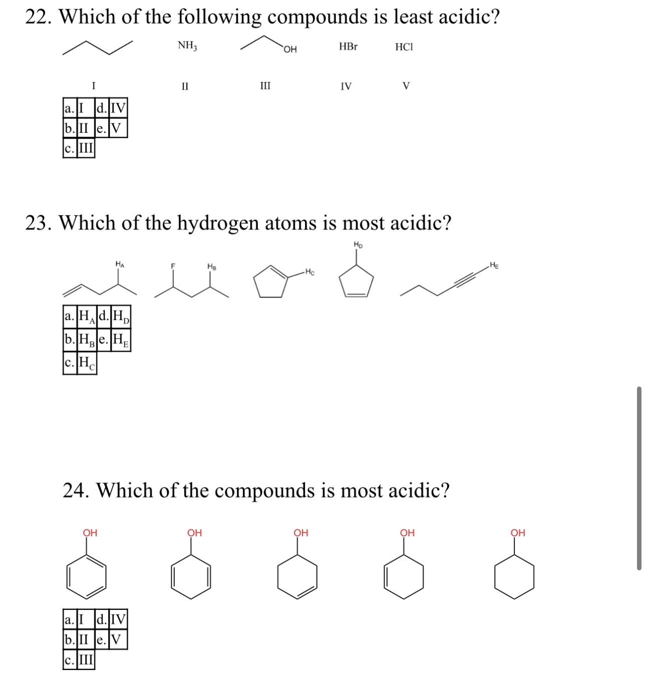 Solved Which of the following compounds is least | Chegg.com