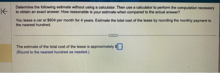 Solved Determine the following estimate without using a | Chegg.com
