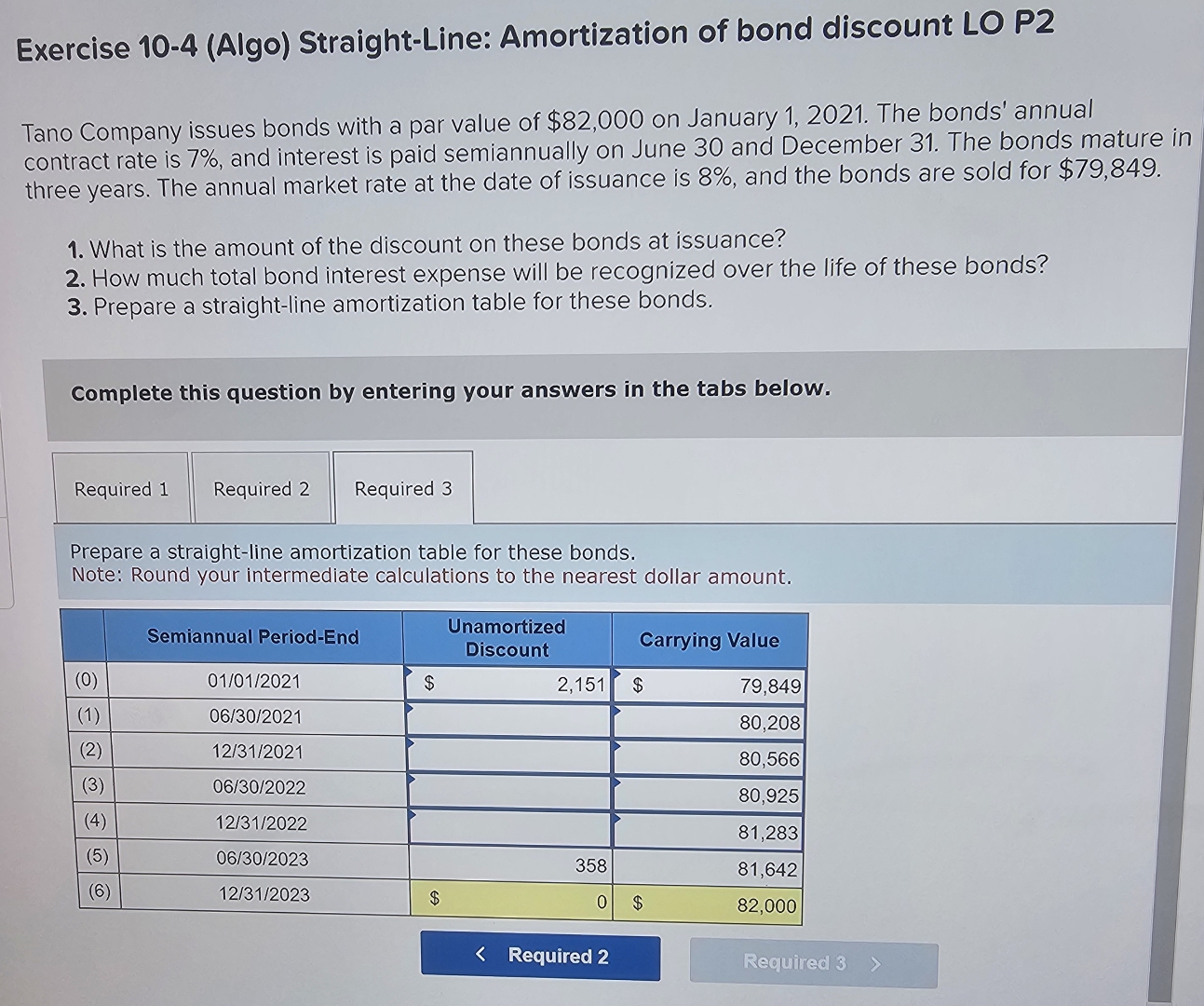 Solved Exercise 10-4 (Algo) ﻿Straight-Line: Amortization of | Chegg.com