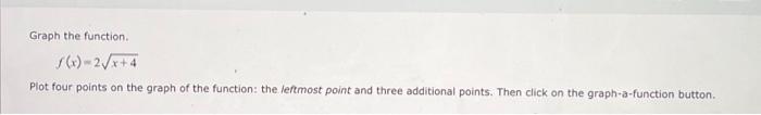 Graph The Function Fx2x4 Plot Four Points On The 