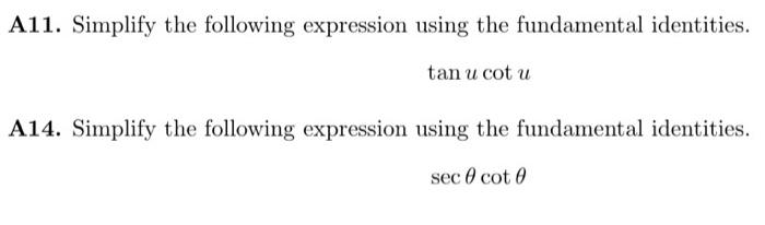 Solved A11. Simplify the following expression using the | Chegg.com