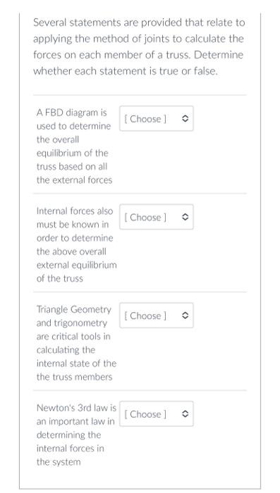 Solved Several statements are provided that relate to | Chegg.com