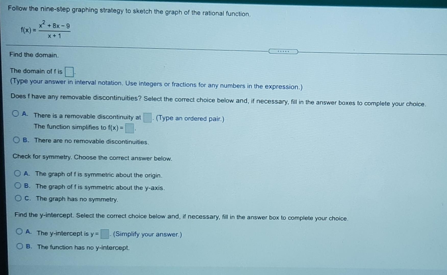 Solved Follow the nine-step graphing strategy to sketch the | Chegg.com