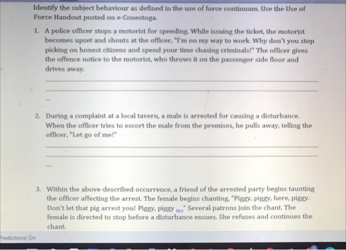 Solved Identify the subject behaviour as defined in the use | Chegg.com