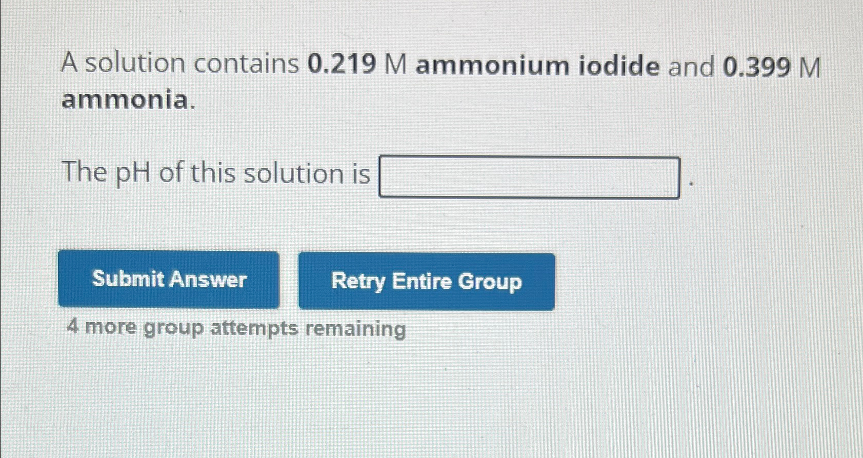 A solution contains 0.219M ﻿ammonium iodide and | Chegg.com