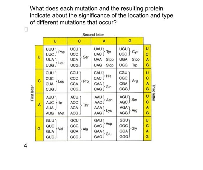The genetic code table is below in yellow to help | Chegg.com