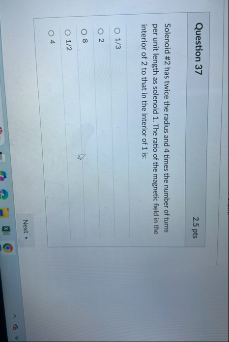 Solved Question 372.5 ﻿ptsSolenoid #2 ﻿has twice the radius | Chegg.com