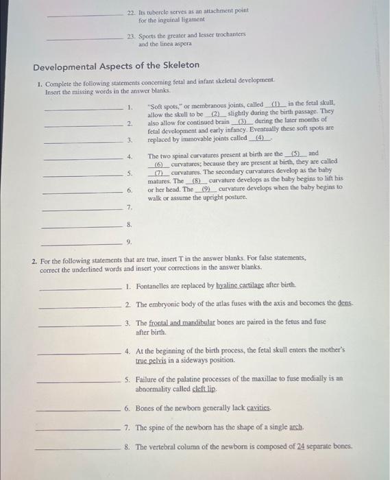 Solved 2. Match the bone names and markings in Column B to | Chegg.com