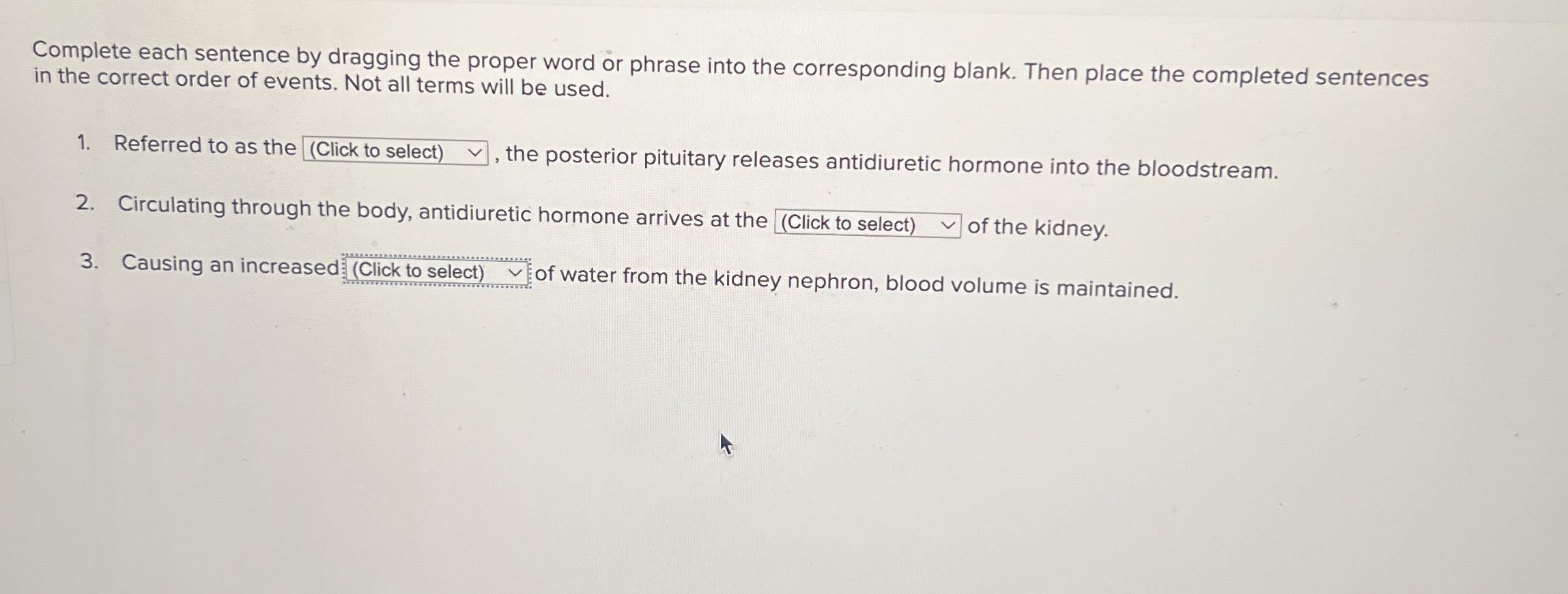 Solved Complete each sentence by dragging the proper word or | Chegg.com