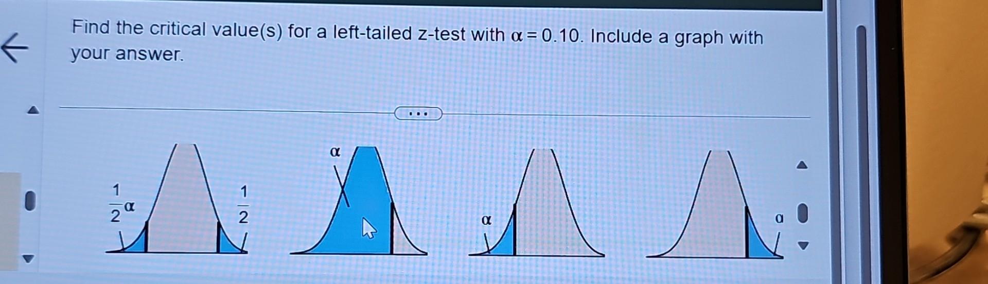 Solved Find the critical value(s) for a left-tailed z-test | Chegg.com