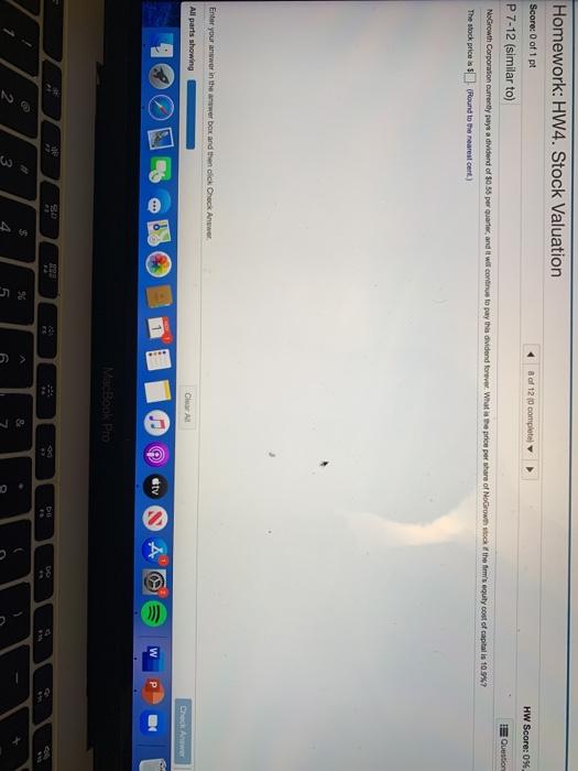 Solved Score 0 Of 1 Pt Hw Score 056 Homework Hw4 Stock