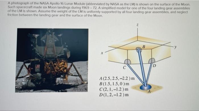 Solved A photograph of the NASA Apollo 16 Lunar Module | Chegg.com