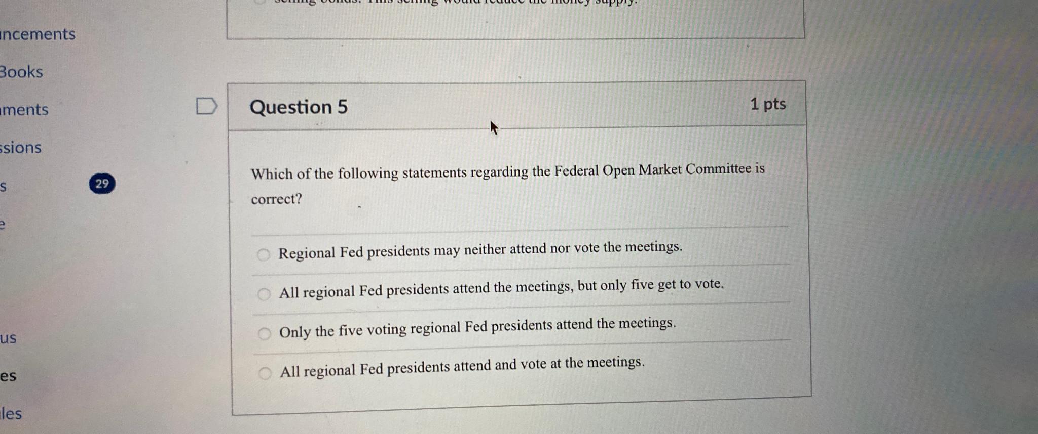 Solved Question 51 ﻿pts29Which of the following statements | Chegg.com