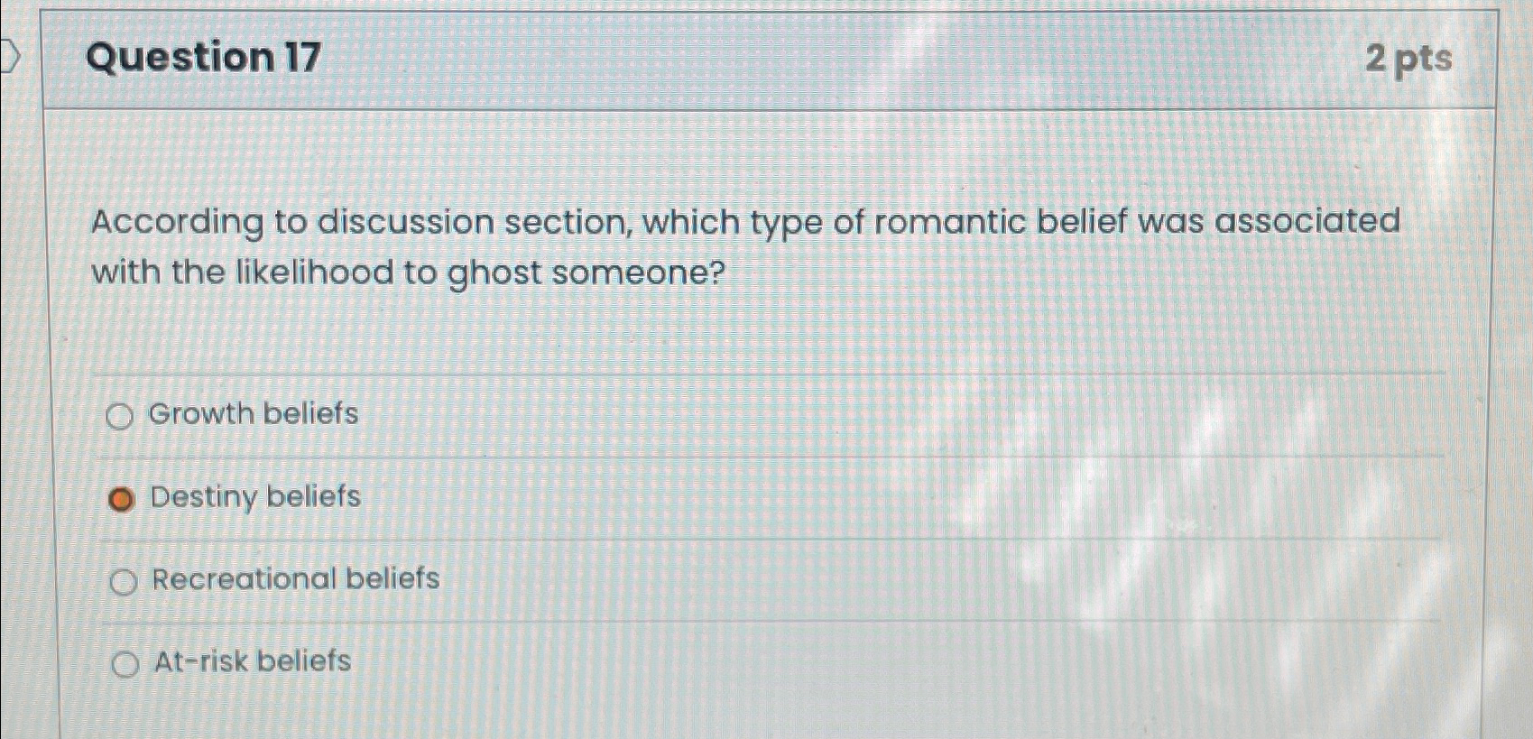 Solved Question 172 ﻿ptsAccording to discussion section, | Chegg.com