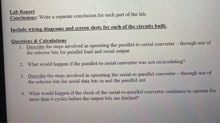 Lab 4.1 - Serial & Parallel Conversion, Buffers Part | Chegg.com