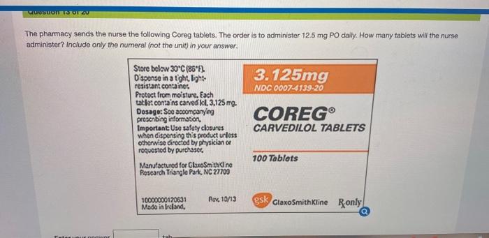 Solved SUUS ON The pharmacy sends the nurse the following | Chegg.com