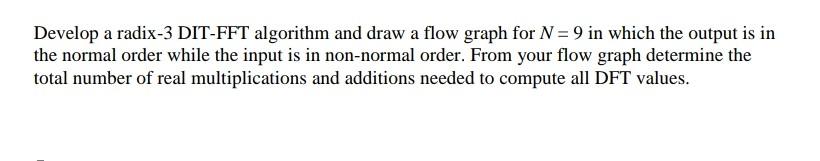 Solved Develop a radix-3 DIT-FFT algorithm and draw a flow | Chegg.com