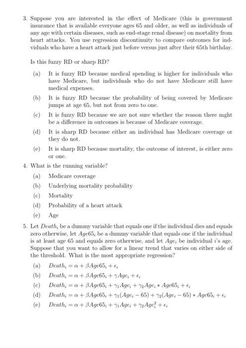 Solved 3. Suppose you are interested in the effect of | Chegg.com