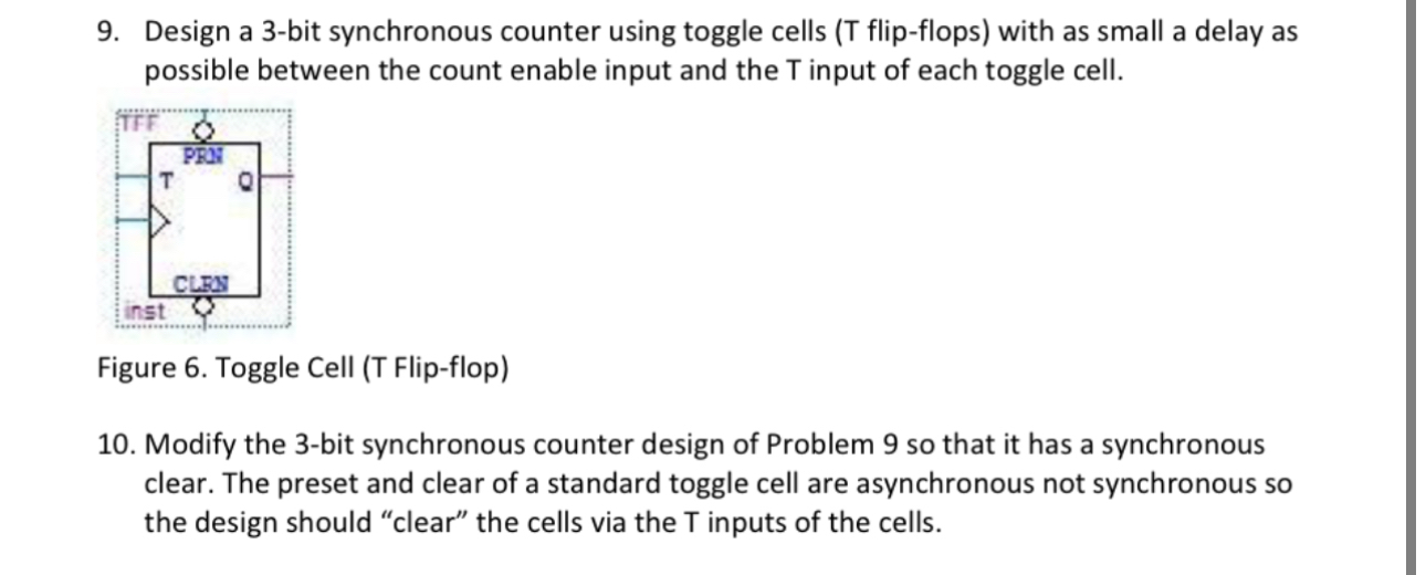 Solved Design a 3-bit synchronous counter using toggle cells | Chegg.com