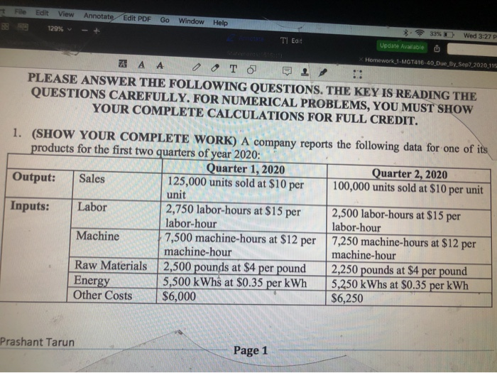 Solved Edit View Annotate Edit Pdf Go Window Help 129 Wed