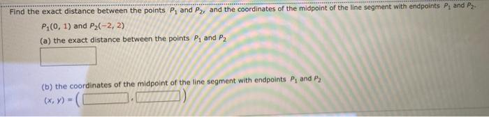 Solved Find the exact distance between the points P, and P2, | Chegg.com