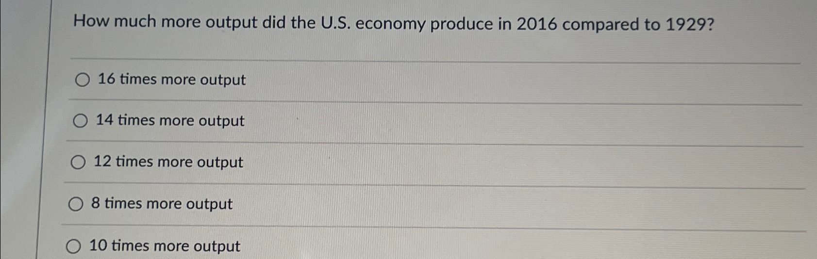 Solved How much more output did the U.S. ﻿economy produce in | Chegg.com