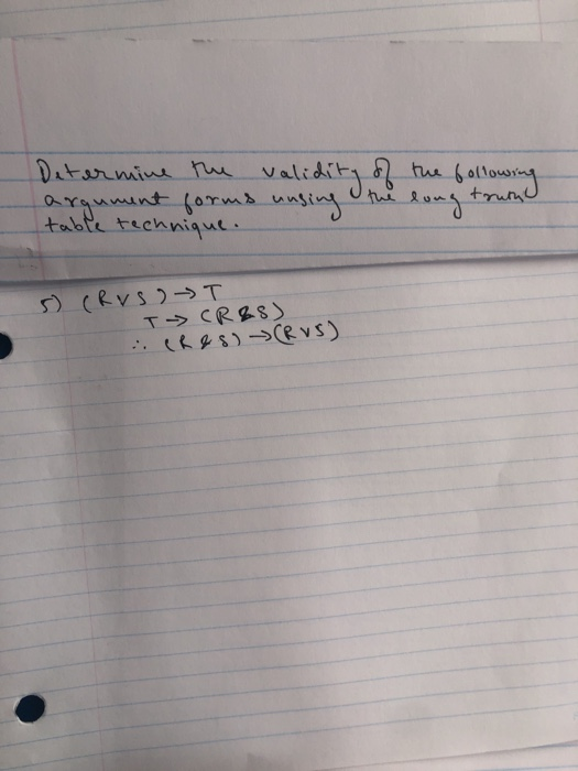 Solved Determine the validity of the following argument | Chegg.com