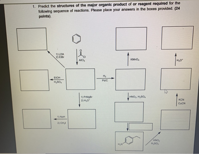 Solved 1. Predict the structures of the major organic | Chegg.com