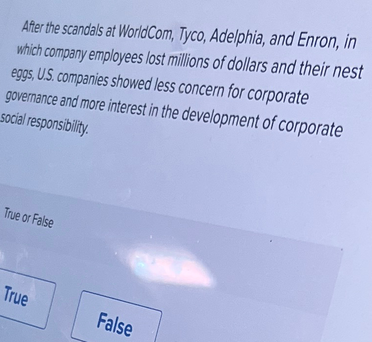 Solved After the scandals at WorldCom, Tyco, Adelphia, and | Chegg.com