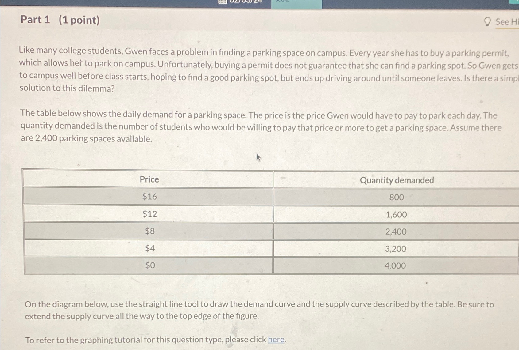Solved Part 1 (1 ﻿point)Like many college students, Gwen | Chegg.com