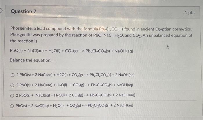Solved Phosgenite, a lead compound with the formula | Chegg.com
